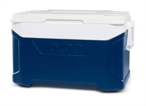 igloo 50338 latitude chest cooler, blue/meteorite, 52 quart