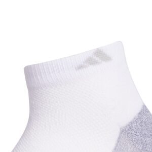 adidas unisex child Kids-boy's/Girl's Cushioned Angle Stripe (6-pair) Low Cut Sock, White/Grey/Light Onix Grey, Large US