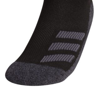 adidas Kids-Boy's/Girl's Cushioned Angle Stripe Low Cut Socks (6-Pair), Black/Onix Grey/Night Grey, Large