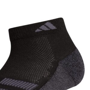 adidas Kids-Boy's/Girl's Cushioned Angle Stripe Low Cut Socks (6-Pair), Black/Onix Grey/Night Grey, Large