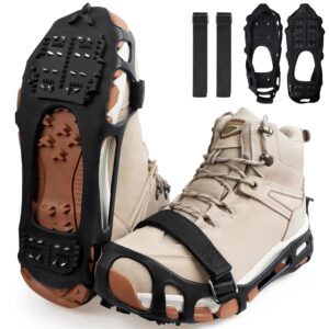 ice cleats for shoes and boots,walk traction cleats crampons for walking on snow and ice anti slip ice shoes grippers snow cleats for men women winter hiking climbing