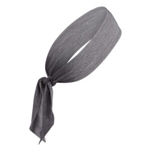 adidas Alphaskin Tie Headband, Heather Grey/Black, One Size