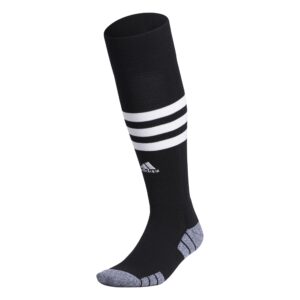 adidas 3-stripe hoop soccer socks (1-pair) with arch compression for a secure fit, black/white, small