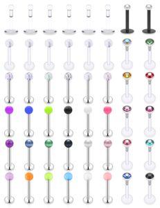 scerring 16g lip rings labret monroe lip rings nail tragus helix earrings studs ring medusa piercing jewelry retainer 8mm 48pcs