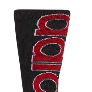 adidas Originals Mixed Graphics Cushioned Crew Socks (3-Pair), Black/Scarlet Red/White, Large