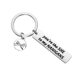 gzrlyf friendship keychain you are the she to my nanigans bff gifts for best griends bestie gifts (you're the she to my nanigans)