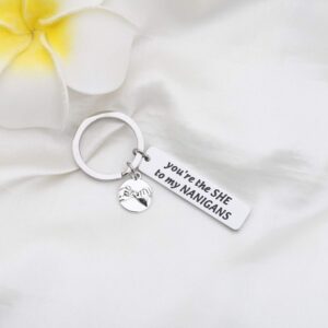 Gzrlyf Friendship Keychain You are the She to My Nanigans BFF Gifts for Best Griends Bestie Gifts (You're the SHE to my NANIGANS)