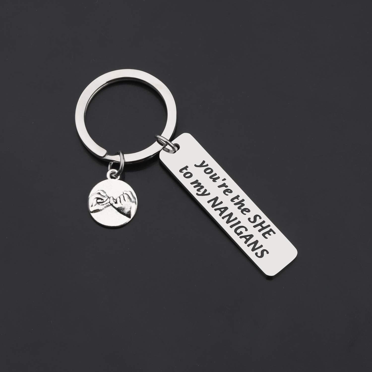 Gzrlyf Friendship Keychain You are the She to My Nanigans BFF Gifts for Best Griends Bestie Gifts (You're the SHE to my NANIGANS)