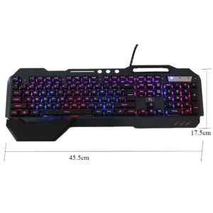 Backlit RGB Keyboard and Mouse Combo, Adjustable Breathing Lamp Wired Gaming Keyboard, Wrist Rest Keyboard 5 Adjustable DPI Gaming Mouse Adjustable Breathing Lamp for Mac, PC, Laptop Gamer (White)