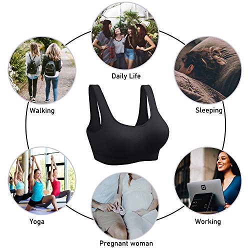 Onory 3 Pack Sports Bras for Women Wirefree Padded Workout Yoga Gym Fitness Bra Medium Support