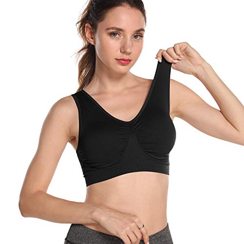 Onory 3 Pack Sports Bras for Women Wirefree Padded Workout Yoga Gym Fitness Bra Medium Support