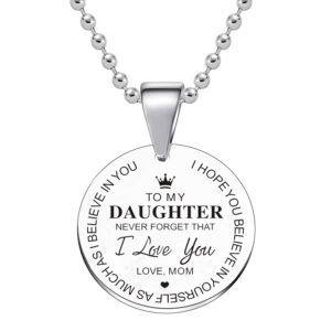 malyunin inspirational gifts necklace to son daughter gift from mom dad never forget that i love you family jewelry graduation gifts (mom to daughter)