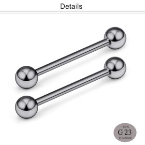 Dyknasz Grade 23 Titanium Externally Threaded Nipple Shield Barbell Ring Bar Body Piercing Jewelry for Women Men 14G 16mm 5/8 inch