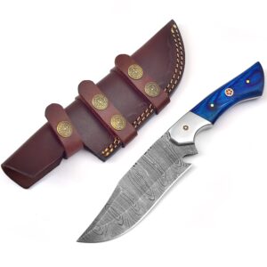 grace knives handmade damascus steel knife hunting knife 9.5 inches fixed blade knife with sheath g-1079 pw