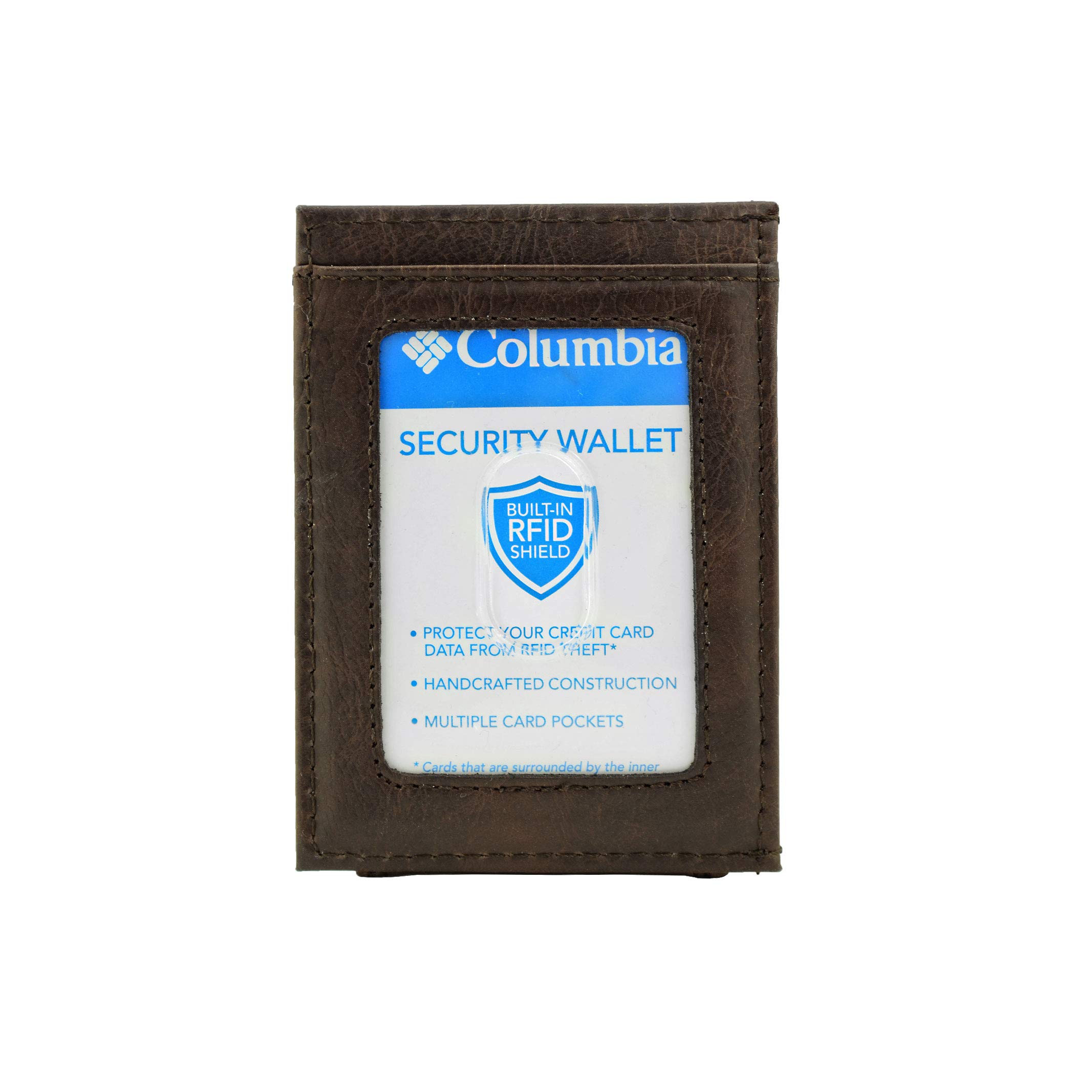 Columbia Men's Rfid Slim Front Pocket Wallet With Magnetic Money Clip