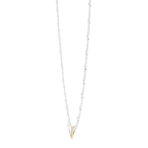 Silpada 'Pagosa' Circle Linking Station Necklace in Sterling Silver and 14K Yellow Gold Plating, 16" + 2"