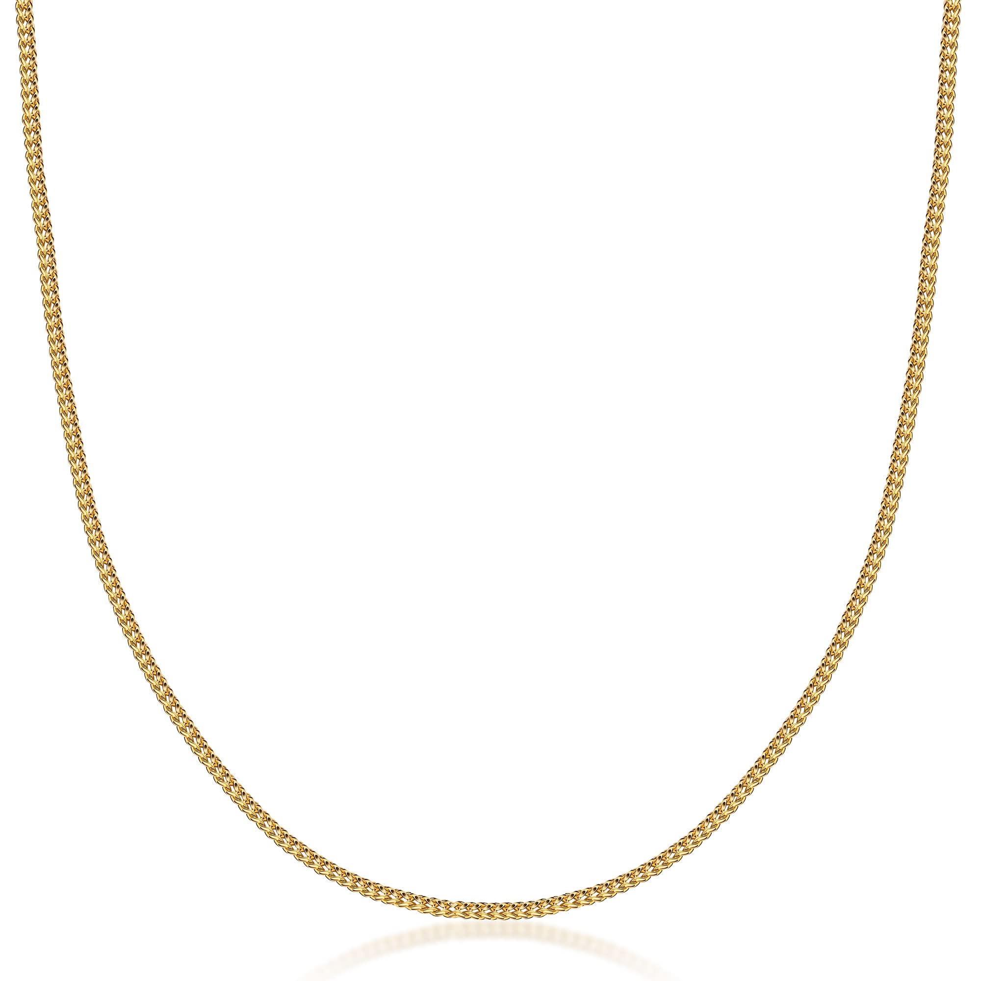 PORI JEWELERS 10K Yellow Gold 1.5mm, 2.5mm Franco Square Box Chain Necklace or Bracelet - Lobster Clasp (1.5MM, 20)