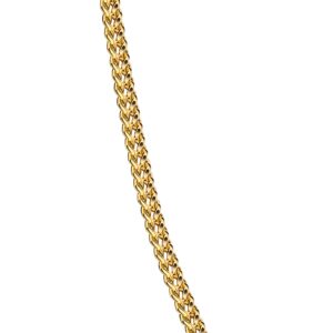 PORI JEWELERS 10K Yellow Gold 1.5mm, 2.5mm Franco Square Box Chain Necklace or Bracelet - Lobster Clasp (1.5MM, 20)