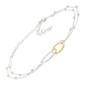 silpada 'pagosa' circle linking station bracelet in 14k yellow gold plated sterling silver, 7.5" + 2"