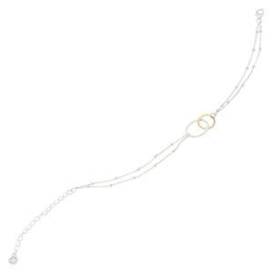 Silpada 'Pagosa' Circle Linking Station Bracelet in 14K Yellow Gold Plated Sterling Silver, 7.5" + 2"