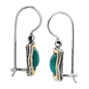 Silpada 'Emerald Lake' Compressed Turquoise Drop Earrings in Sterling Silver & 14K Gold Plate