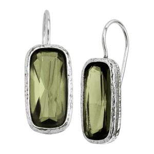 silpada 'olivine' green cubic zirconia drop earrings in sterling silver