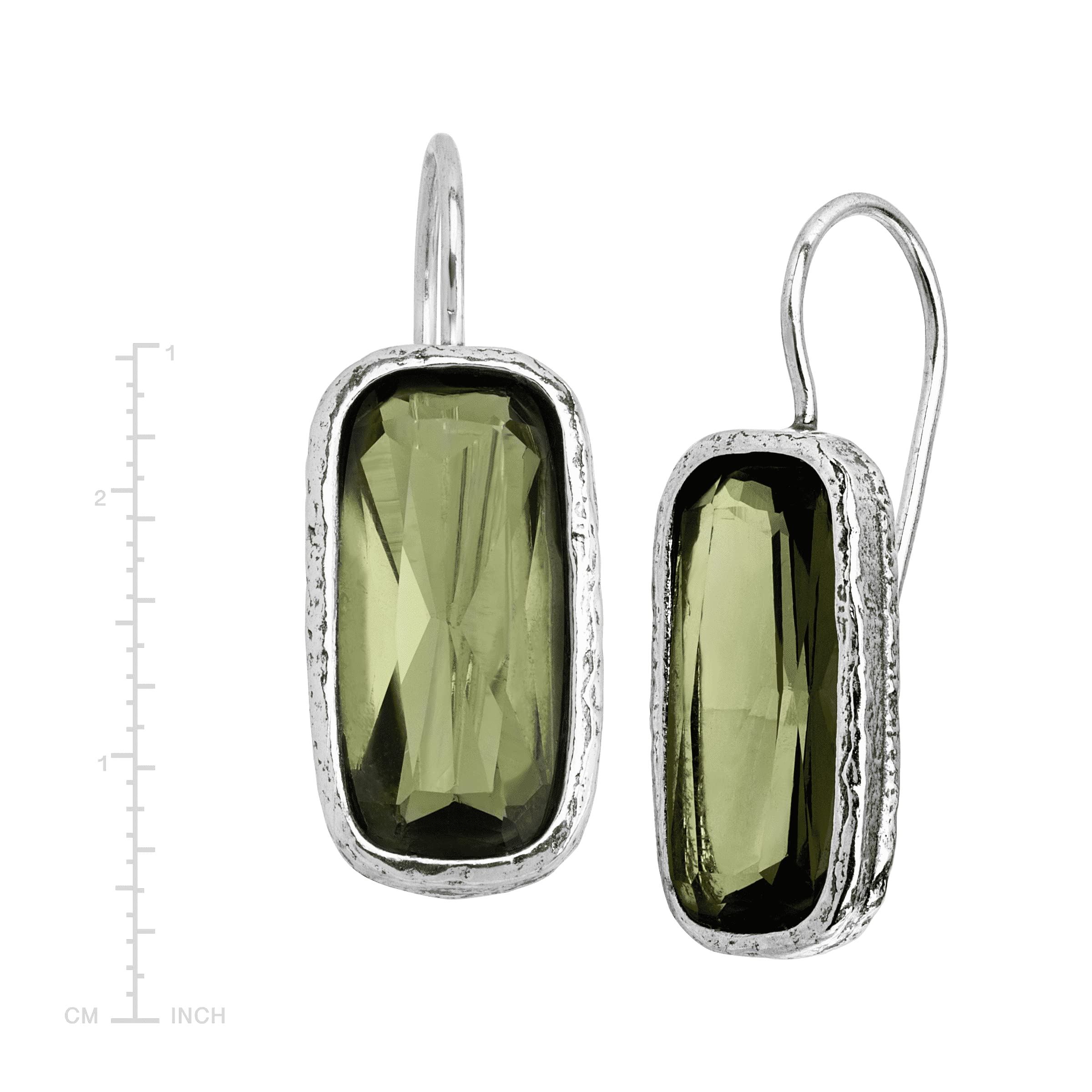 Silpada 'Olivine' Green Cubic Zirconia Drop Earrings in Sterling Silver