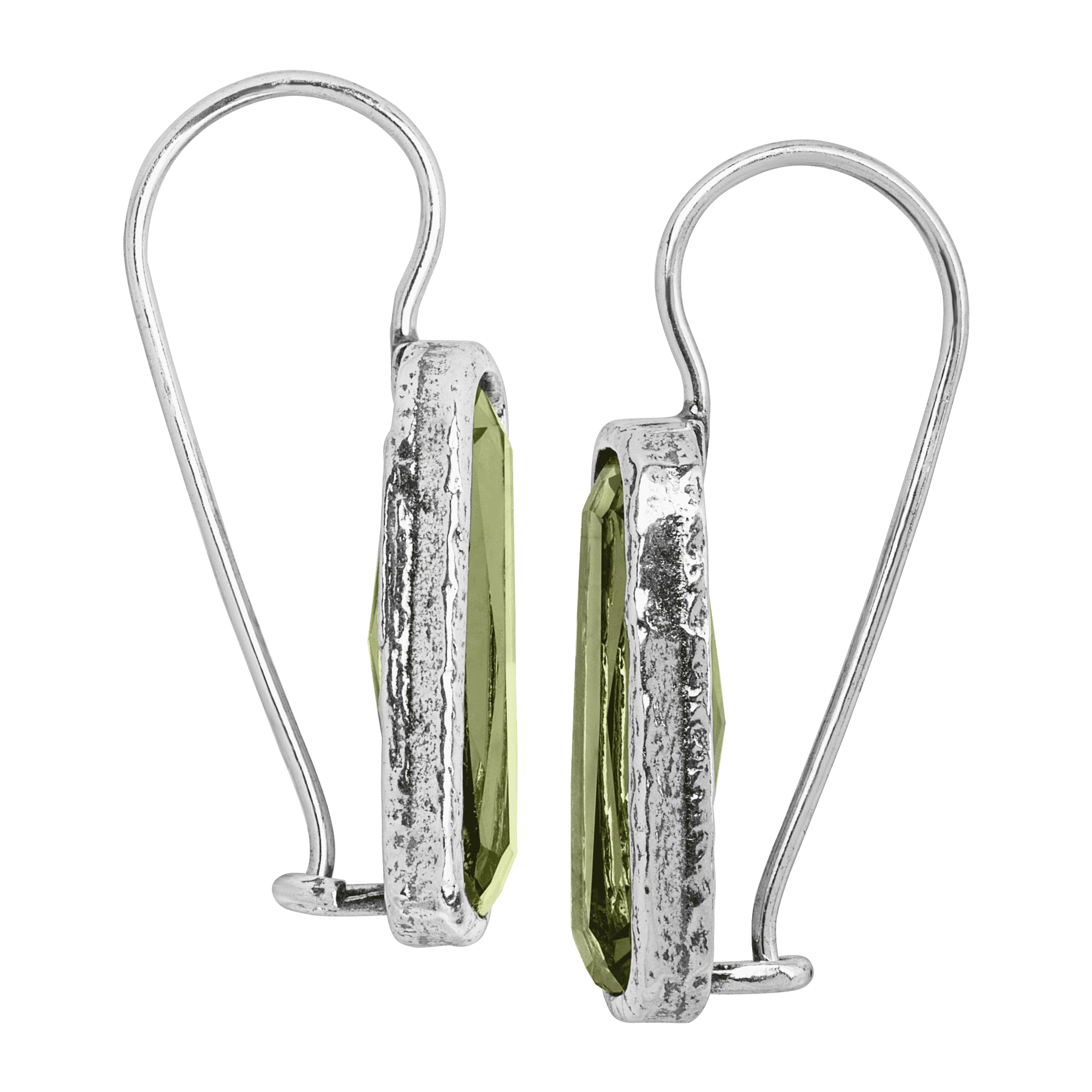 Silpada 'Olivine' Green Cubic Zirconia Drop Earrings in Sterling Silver