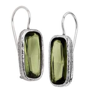 Silpada 'Olivine' Green Cubic Zirconia Drop Earrings in Sterling Silver