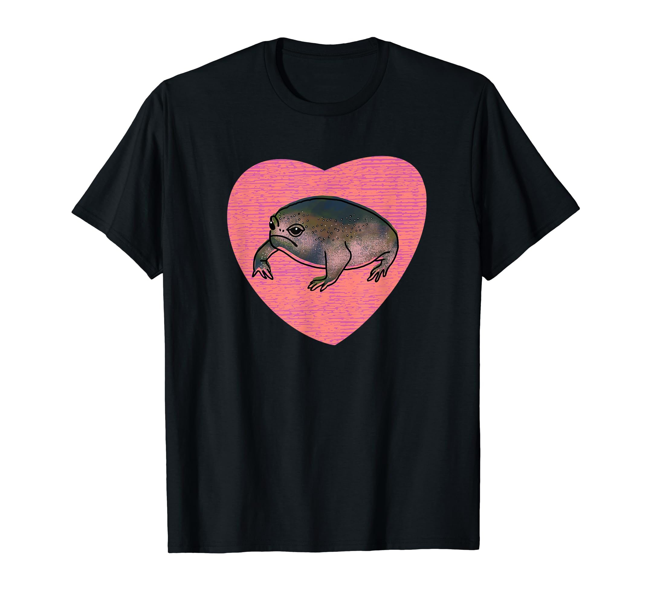 Cute Black Desert Rain Frog Love Heart T-Shirt