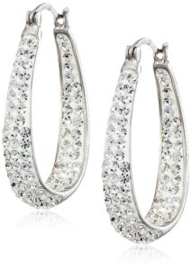 amazon essentials sterling silver crystal inside out hoop earrings (previously amazon collection)