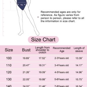 DAXIANG Leotard for Girls Gymnastics Toddler Dance Leotard Long Sleeves Kids Ballet Leotard Purple Mermaid 7-8Y