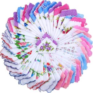 45 pieces ladies hankies women floral handkerchiefs vintage handkerchiefs