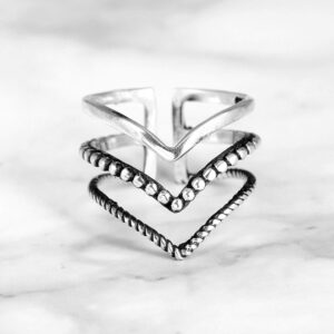 Boho-Magic 925 Sterling Silver Thumb Rings for Women Wide Chevron Statement Ring (7)