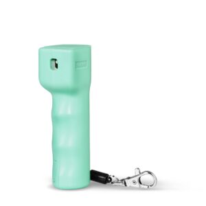 plegium standard pepper spray (mint green) – maximum strength, 10 ft range, 4-yr battery (no charging needed)