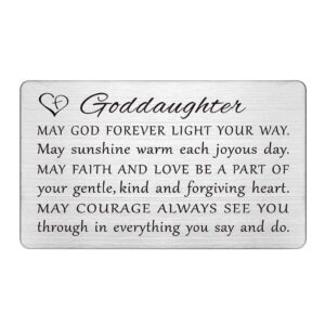 falogije to my goddaughter gifts card from godmother godfather, confirmation gifts for teenage girl, engraved wallet insert baptism birthday card gifts for goddaughter, christmas