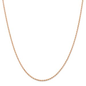 solid 14k rose gold 1.50mm diamond-cut rope chain necklace with lobster clasp - with secure lobster lock clasp 18"