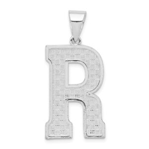 solid 925 sterling silver initial letter r alphabet charm pendant 35mm