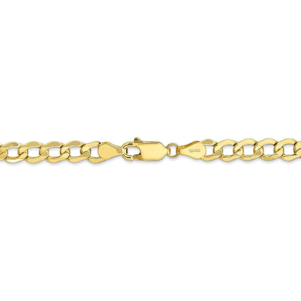 10k Yellow Gold 5.25mm Curb Cuban Link Chain Necklace - with Secure Lobster Lock Clasp 18"