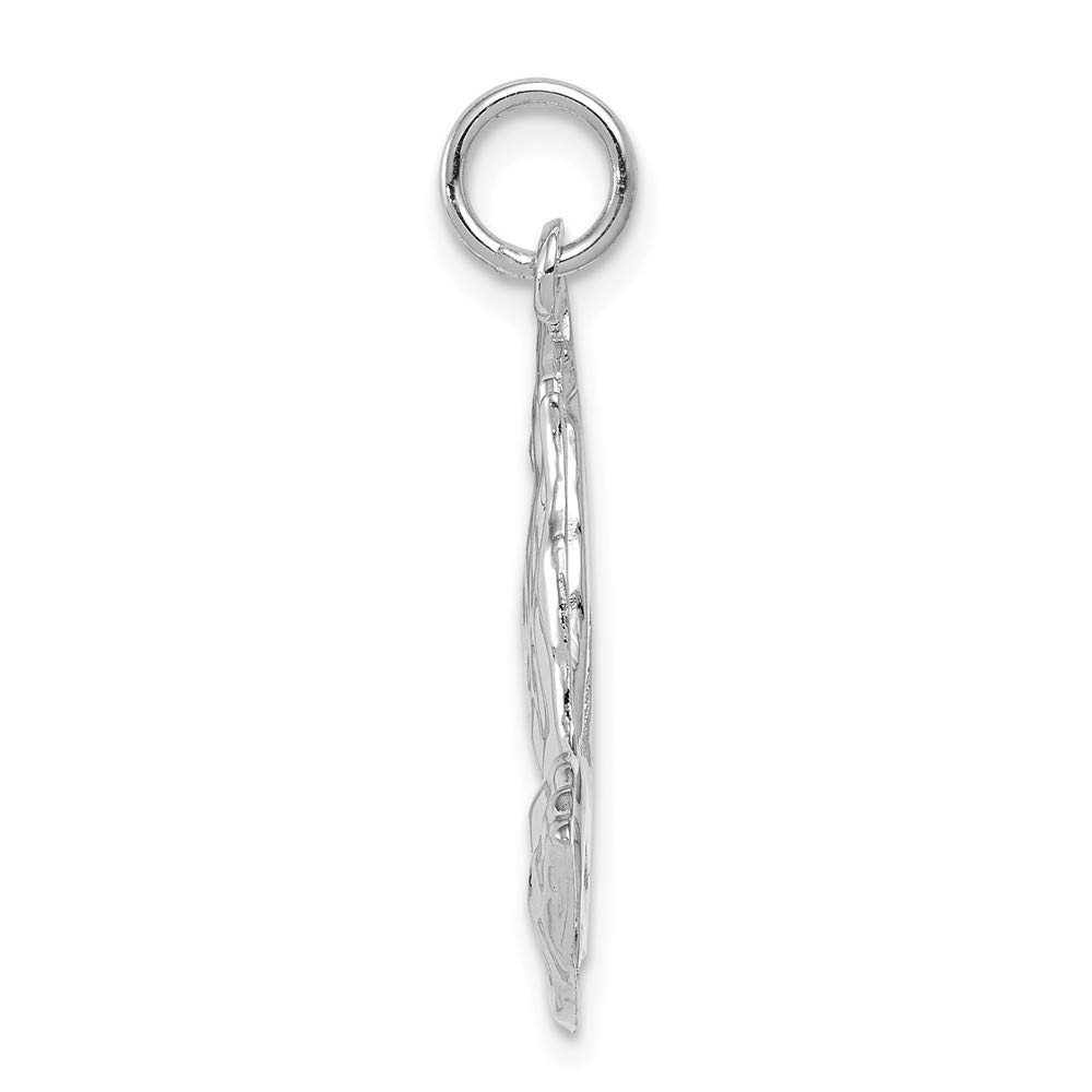 Solid 14k White Gold Praying Hands Pendant Charm