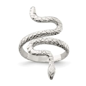 solid 925 sterling silver snake ring band size 6