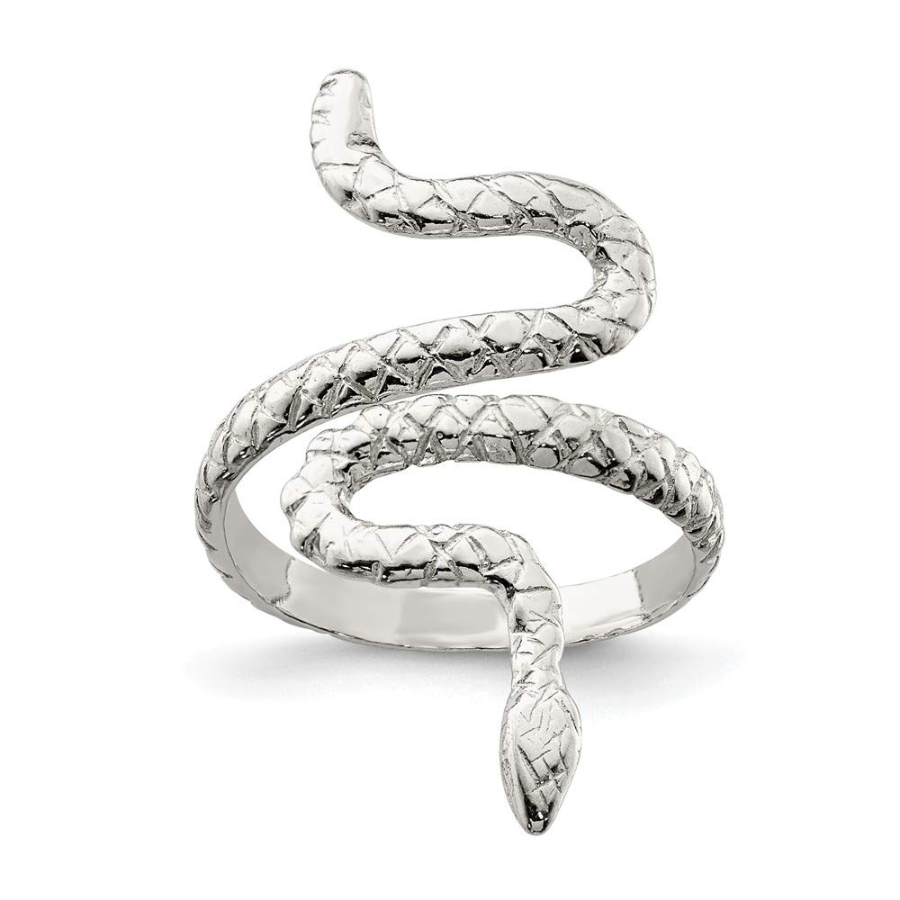 Solid 925 Sterling Silver Snake Ring Band Size 6