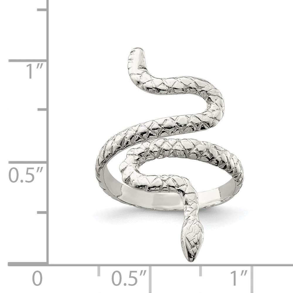 Solid 925 Sterling Silver Snake Ring Band Size 6