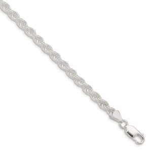 925 sterling silver 4.5mm solid rope chain necklace - with secure lobster lock clasp 20"