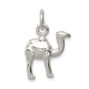 solid 925 sterling silver mini 3-d camel reversible pendant charm