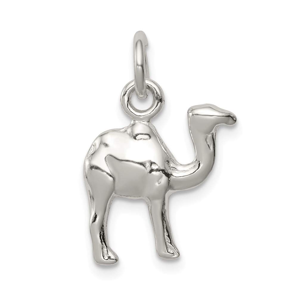 Solid 925 Sterling Silver Mini 3-D Camel Reversible Pendant Charm