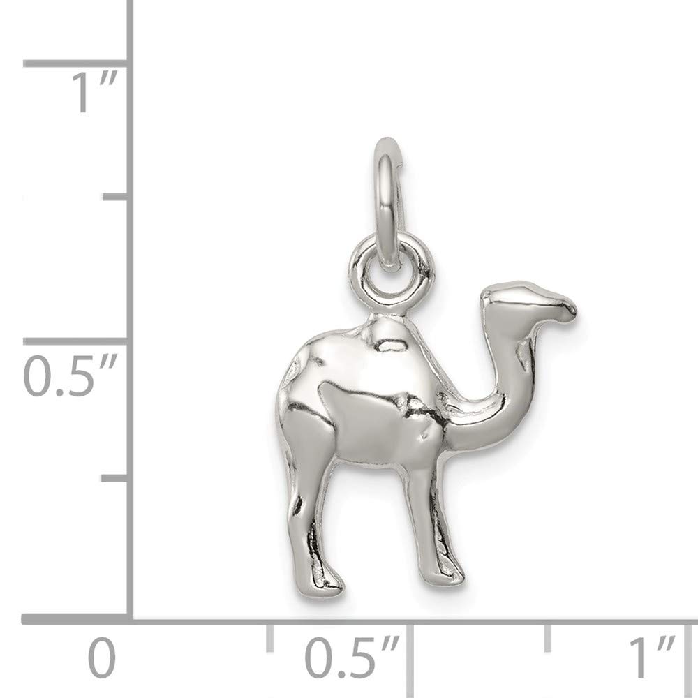 Solid 925 Sterling Silver Mini 3-D Camel Reversible Pendant Charm