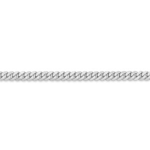 Solid 14k White Gold 3.2mm Beveled Curb Cuban Chain Necklace - with Secure Lobster Lock Clasp 20"