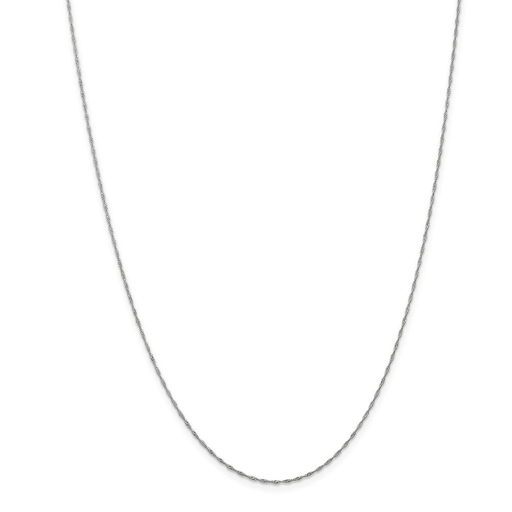 Solid 14k White Gold 1mm Singapore Chain Necklace 30"