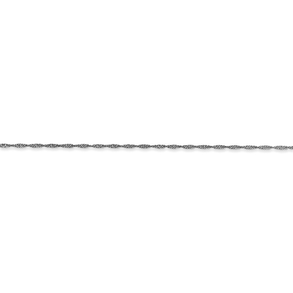 Solid 14k White Gold 1mm Singapore Chain Necklace 30"